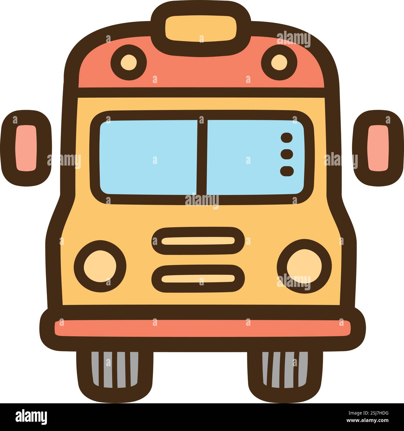 School bus vector doodle illustration and graphic. Part of education ...