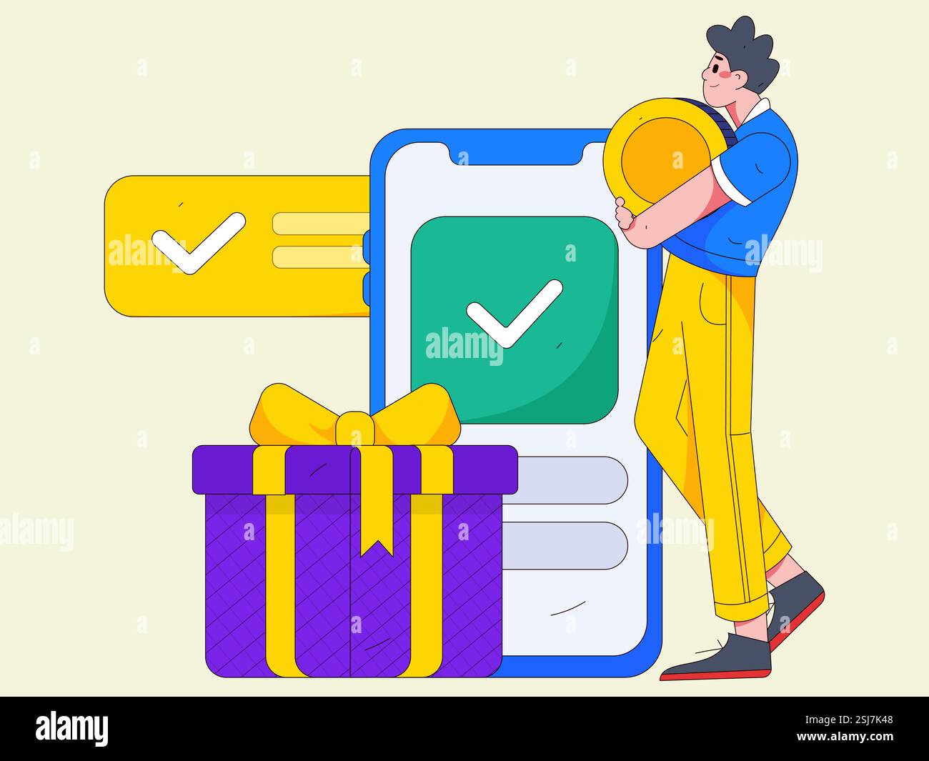 Flat vector illustration of business people operating work scene Stock ...