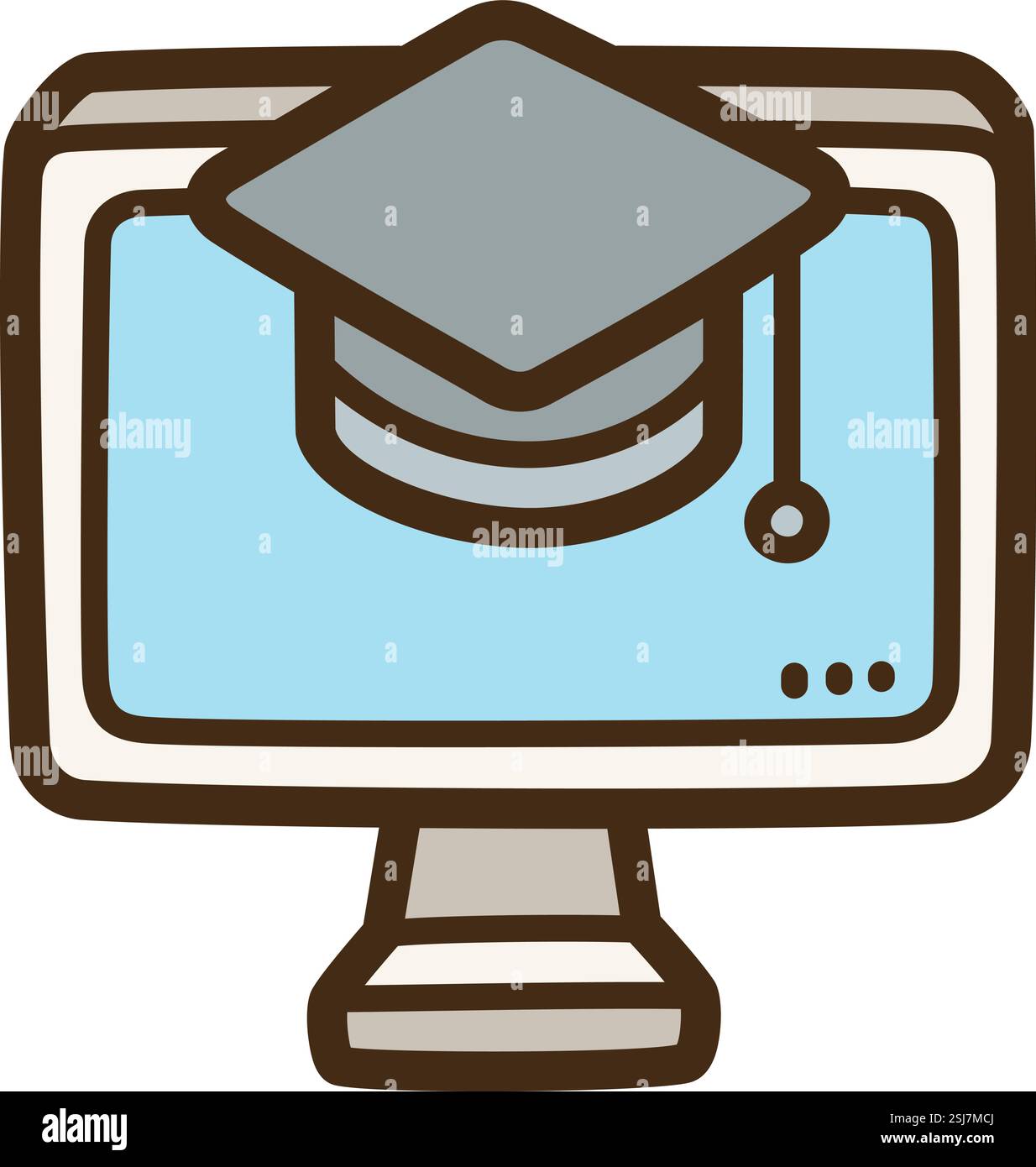 Online diploma vector doodle illustration and graphic. Part of ...