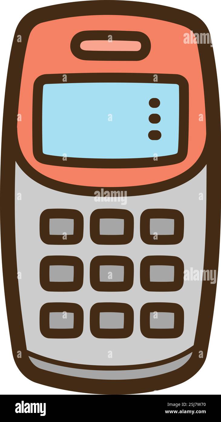 Smartphone vector doodle illustration and graphic. Part of electronic ...