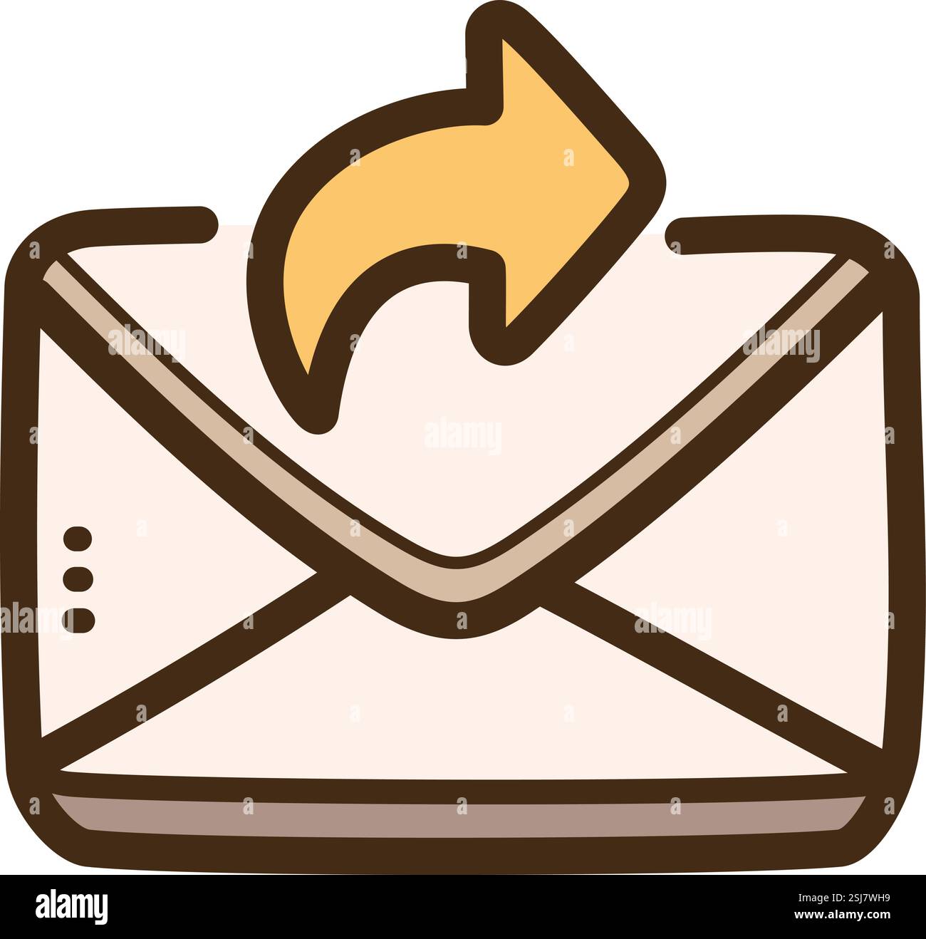 Email forwarding vector doodle illustration and graphic. Part of emails ...
