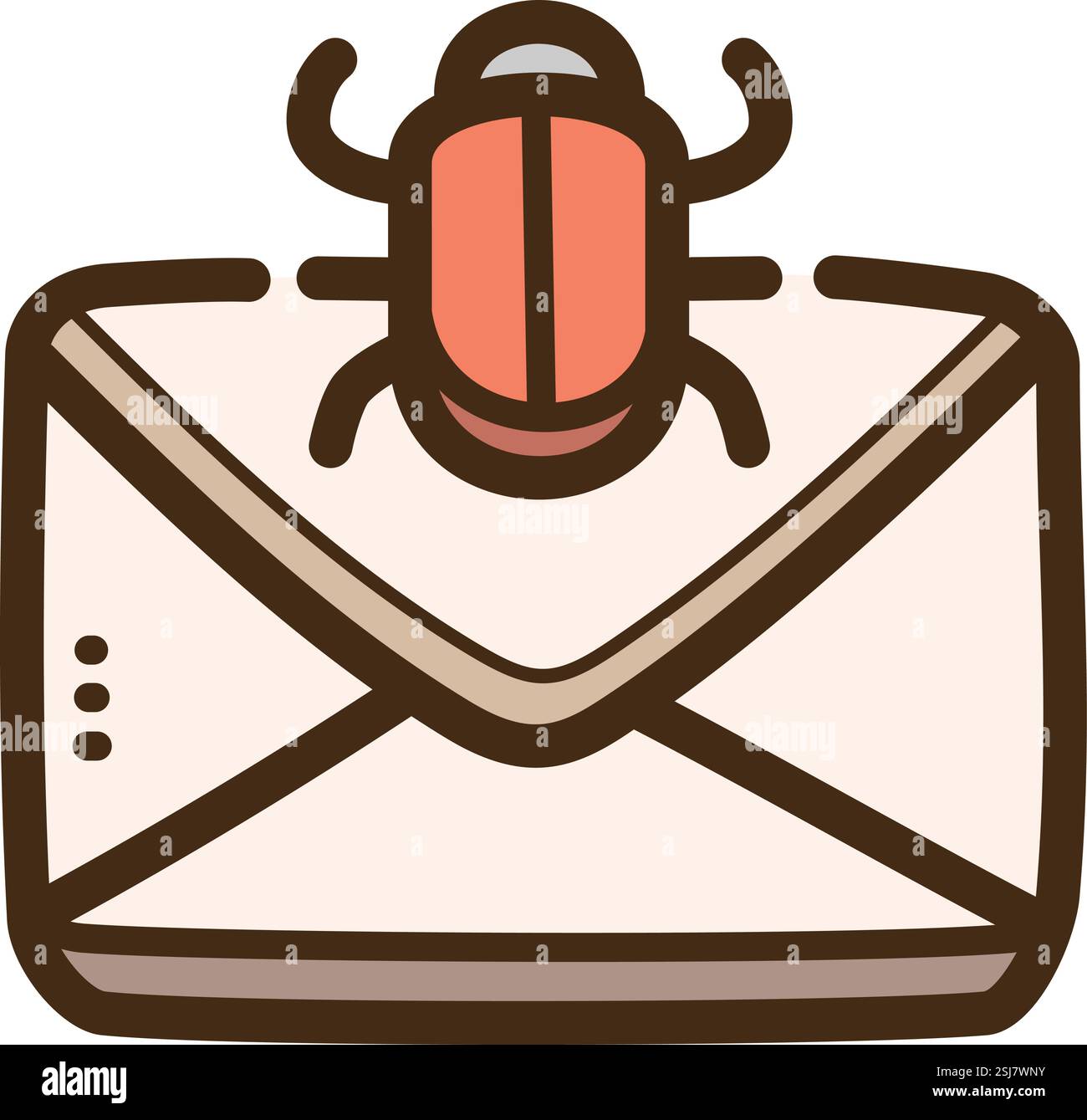 Email bug vector doodle illustration and graphic. Part of emails ...