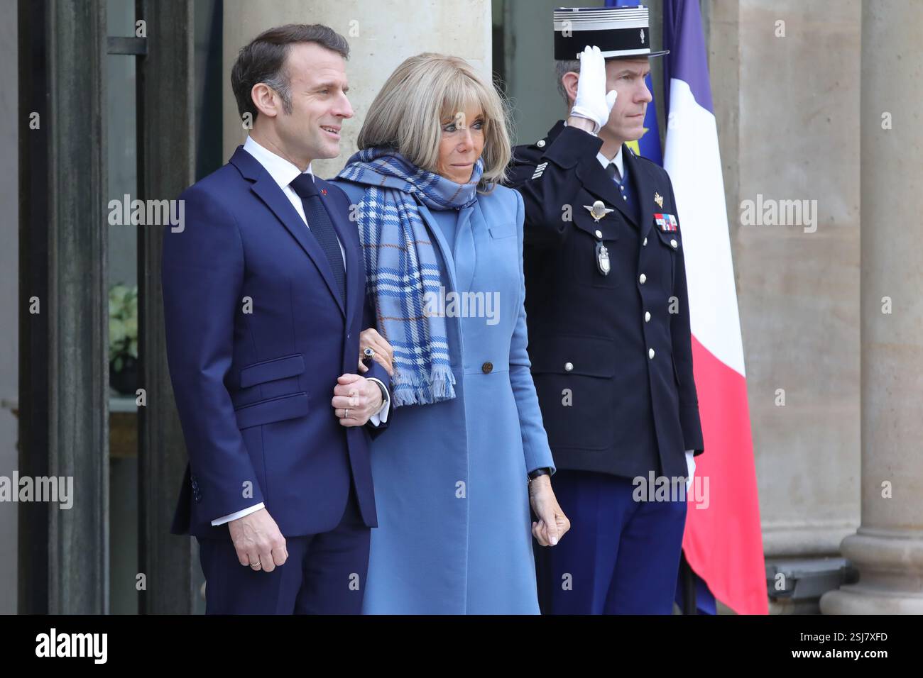 Paris, France on 11 february 2025, Mme Brigitte Macron, M. Emmanuel ...