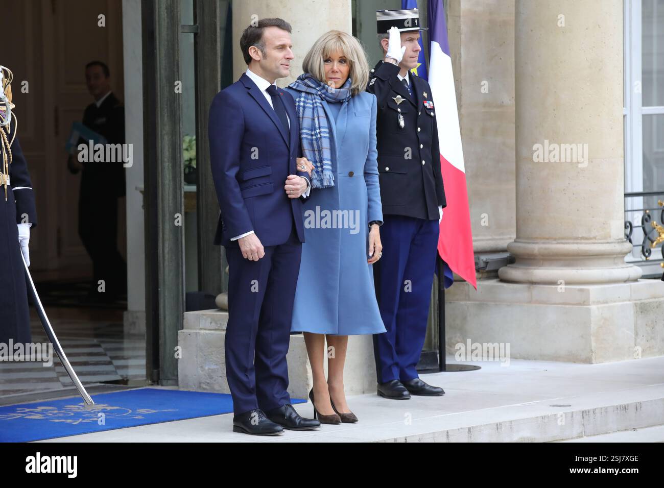 Paris, France on 11 february 2025, Mme Brigitte Macron, M. Emmanuel ...