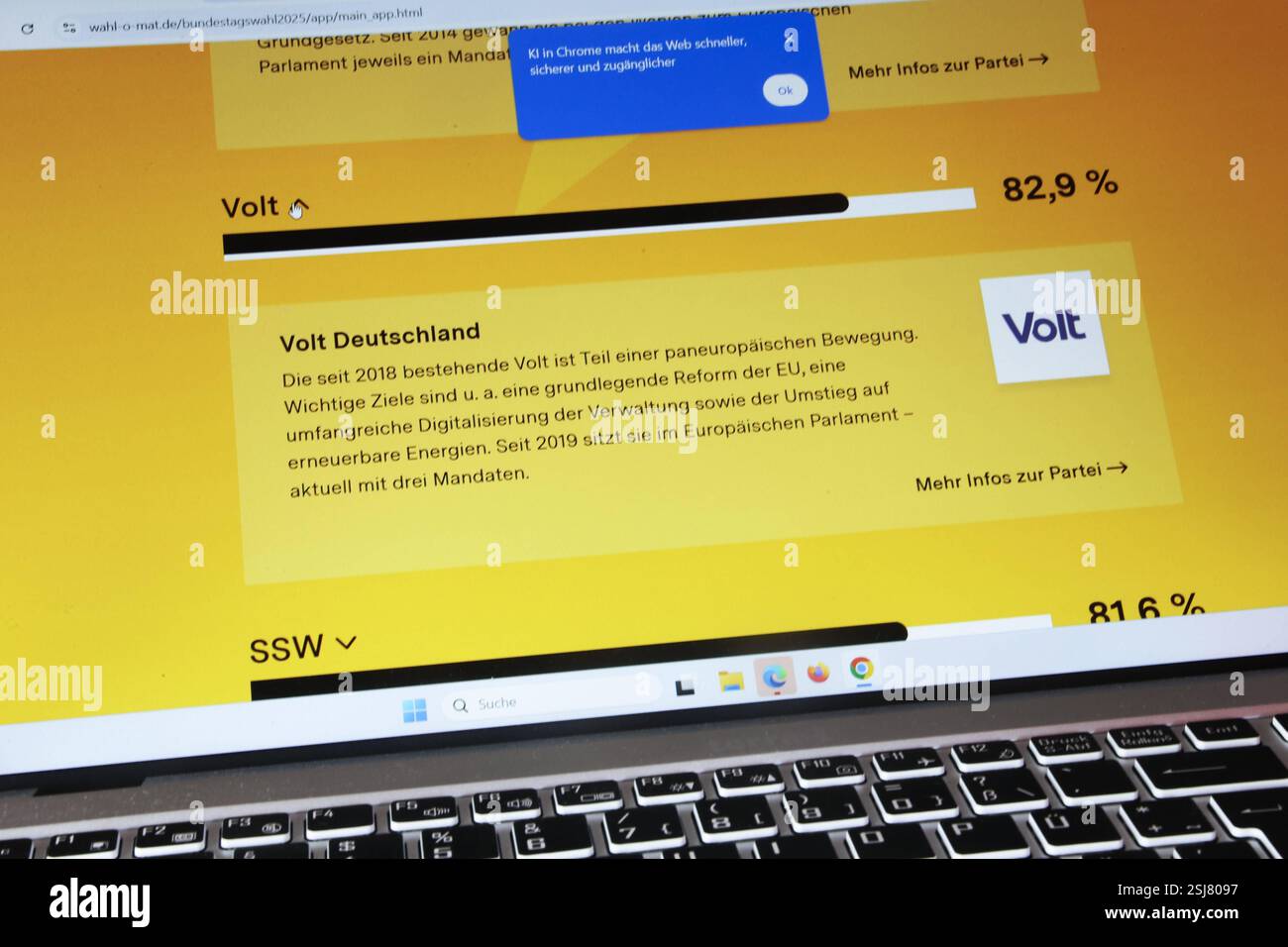 Die Partei VOLT im Wahl-O-Mat zur Bundestagswahl 2025 *** The VOLT ...