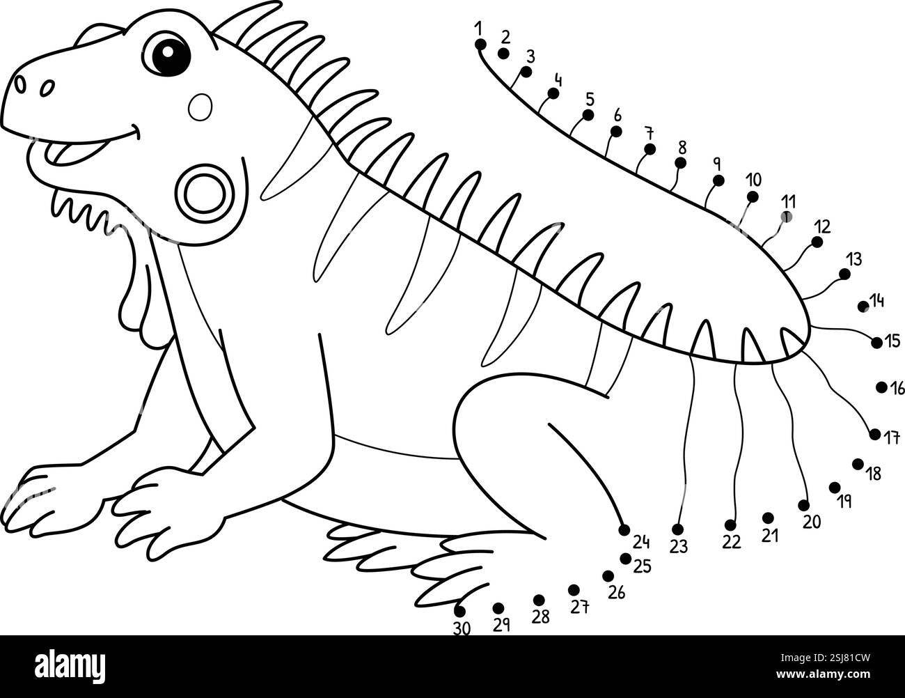 Dot to Dot Iguana Animal Isolated Coloring Page Stock Vector Image & Art - Alamy