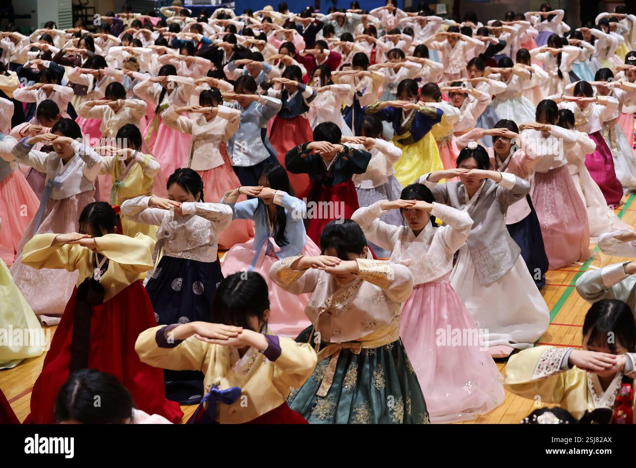 Seoul, South Korea. 11th Feb, 2025. Graduates wearing traditional ...