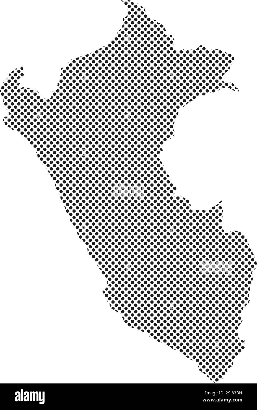 Peru map with dotted pattern vector illustration Stock Vector Image ...