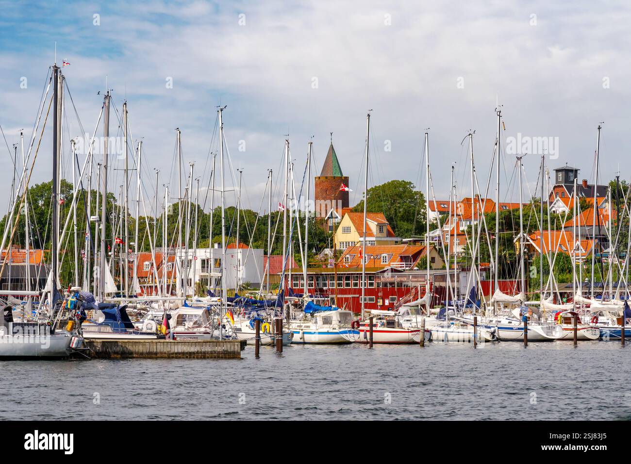 Marina and old town featuring Goose Tower, historic landmark of ...