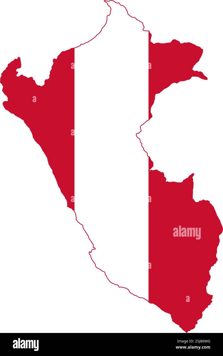 Peru Map with Flag Colors vector illustration Stock Vector Image & Art ...