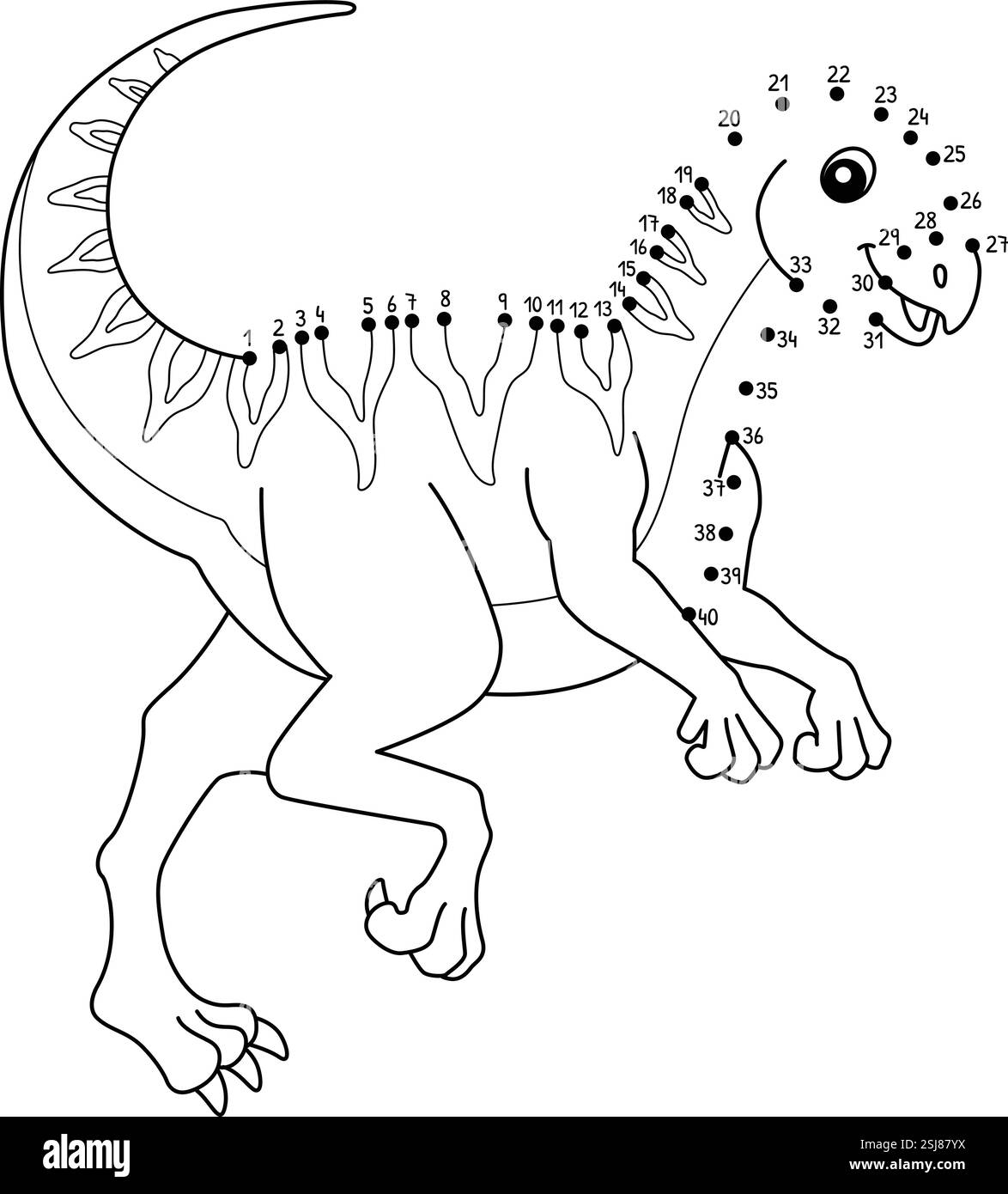 Dot to Dot Qantassaurus Dinosaur Animal Isolated Stock Vector Image ...