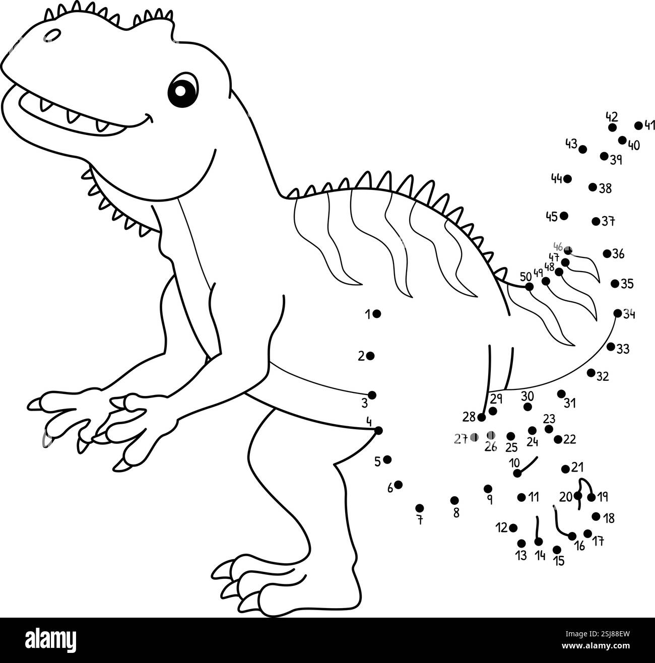 Dot to Dot Yangchuanosaurus Dinosaur Isolated Stock Vector Image & Art ...