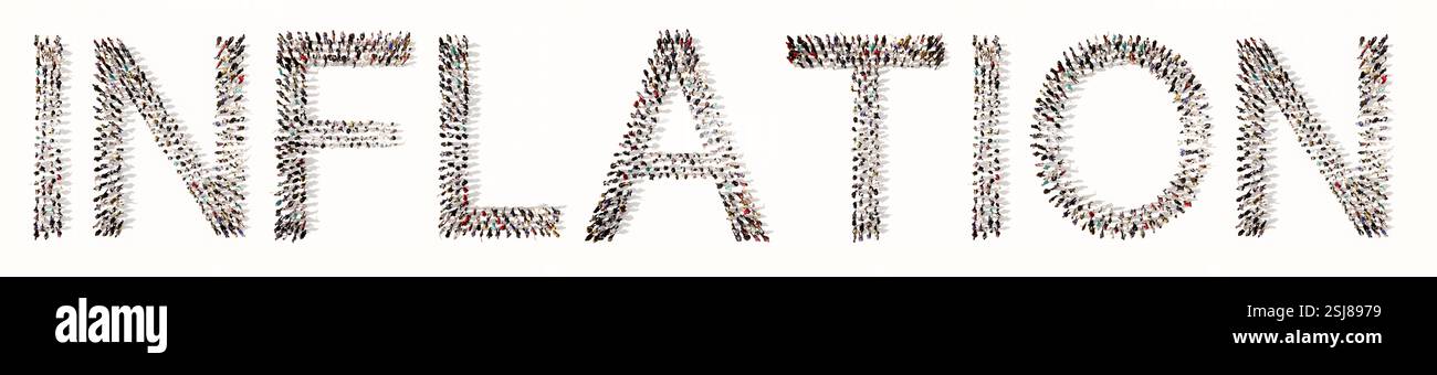 Concept or conceptual large community of people forming the word ...