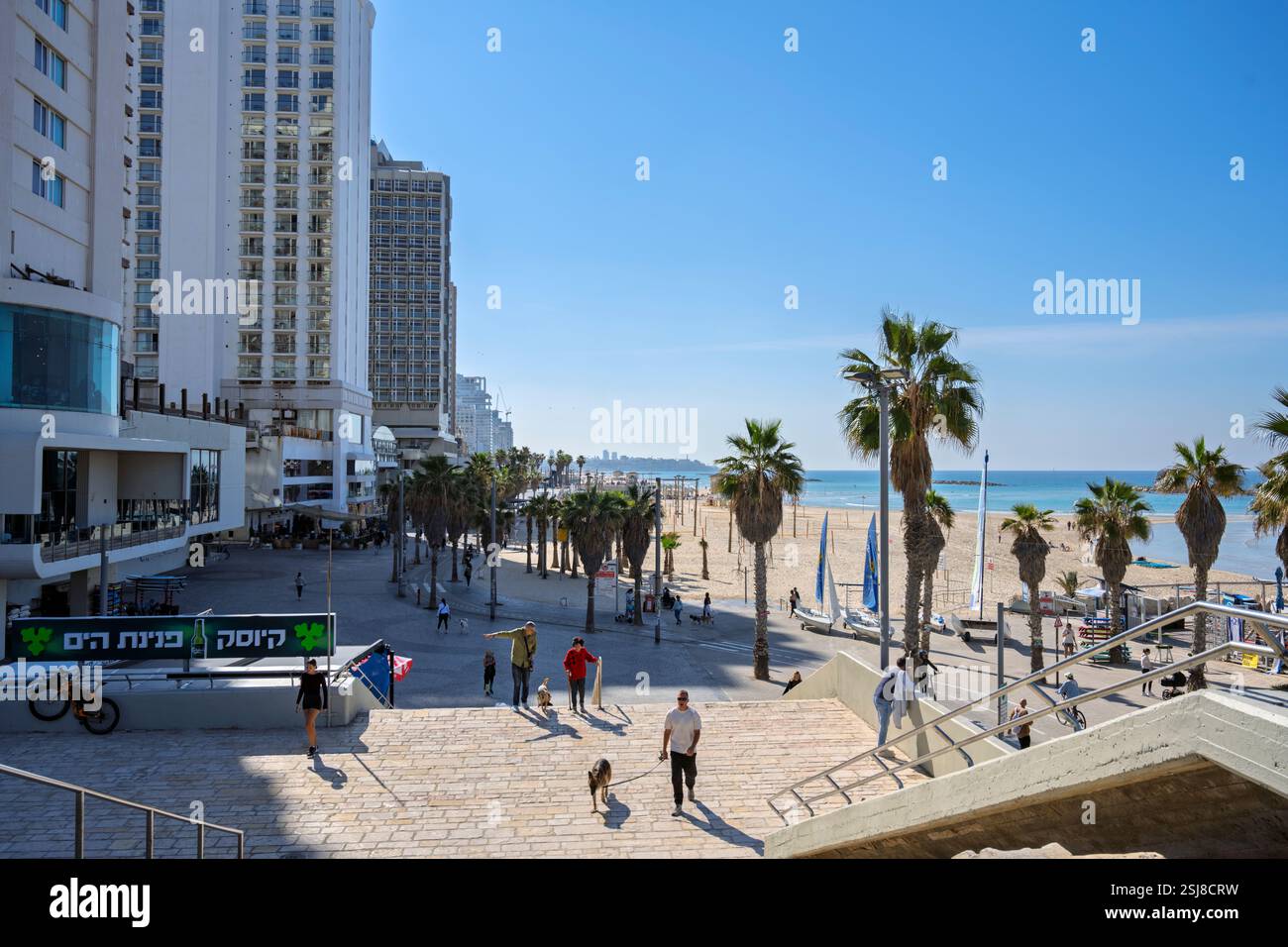 Tel Aviv beach front Promenade and seashore Stock Photo - Alamy