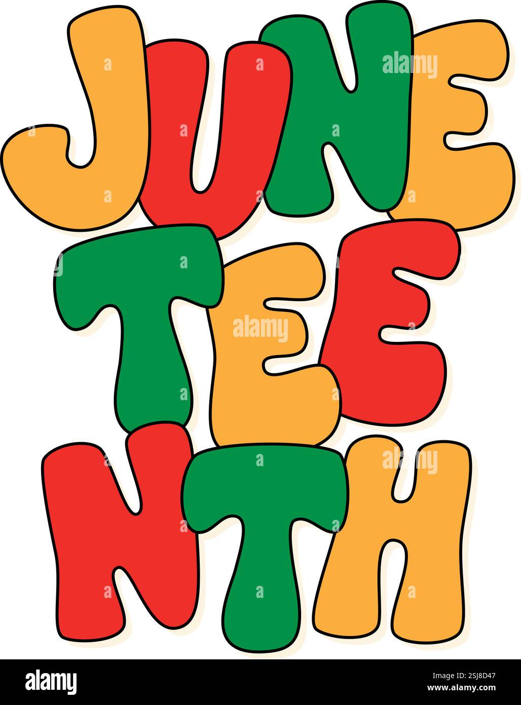 Juneteenth Calligraphy Hand Lettering Handwriting Stock Vector Image ...