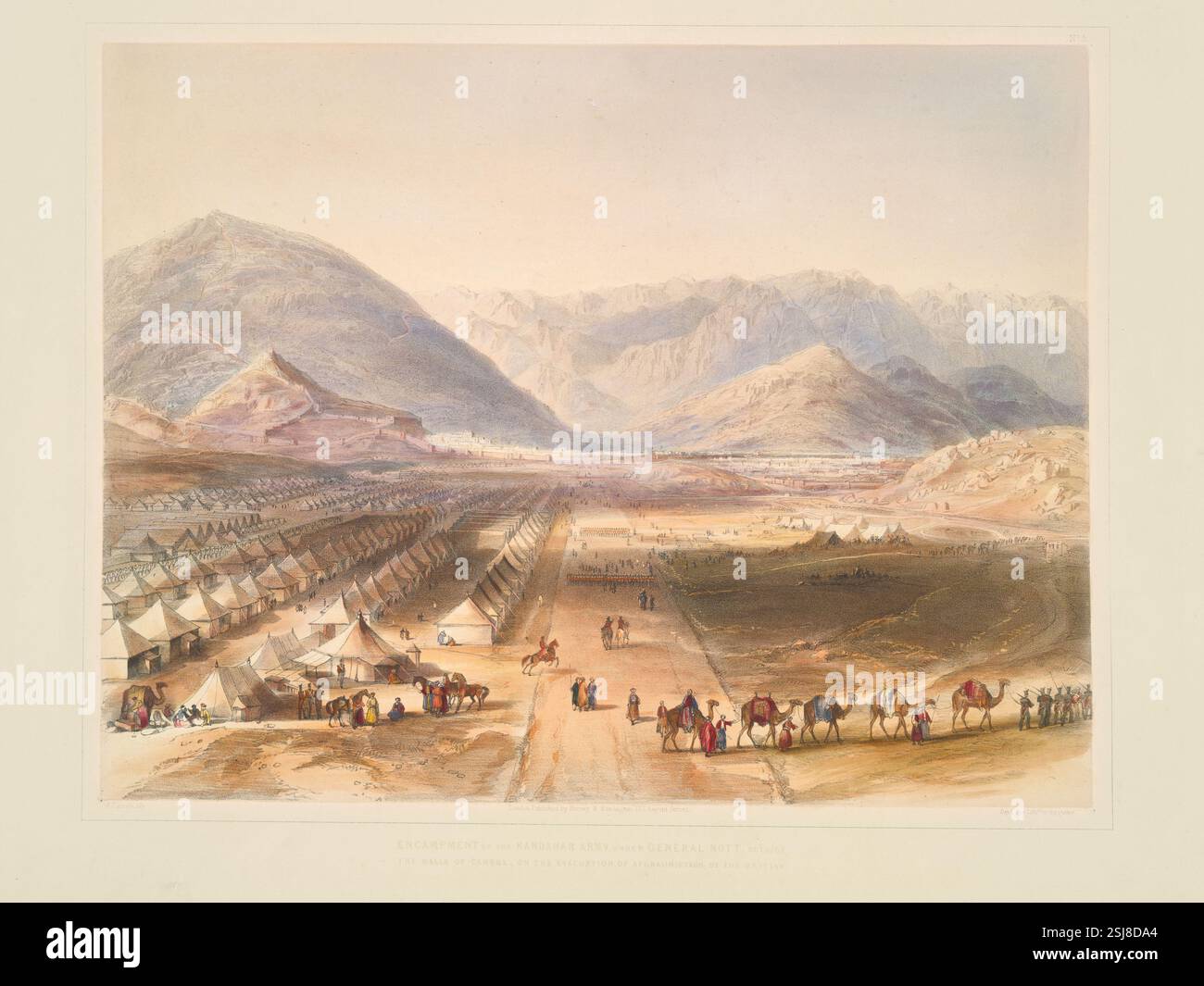 Encampment of the Kandahar army, under General Nott, outside the walls ...