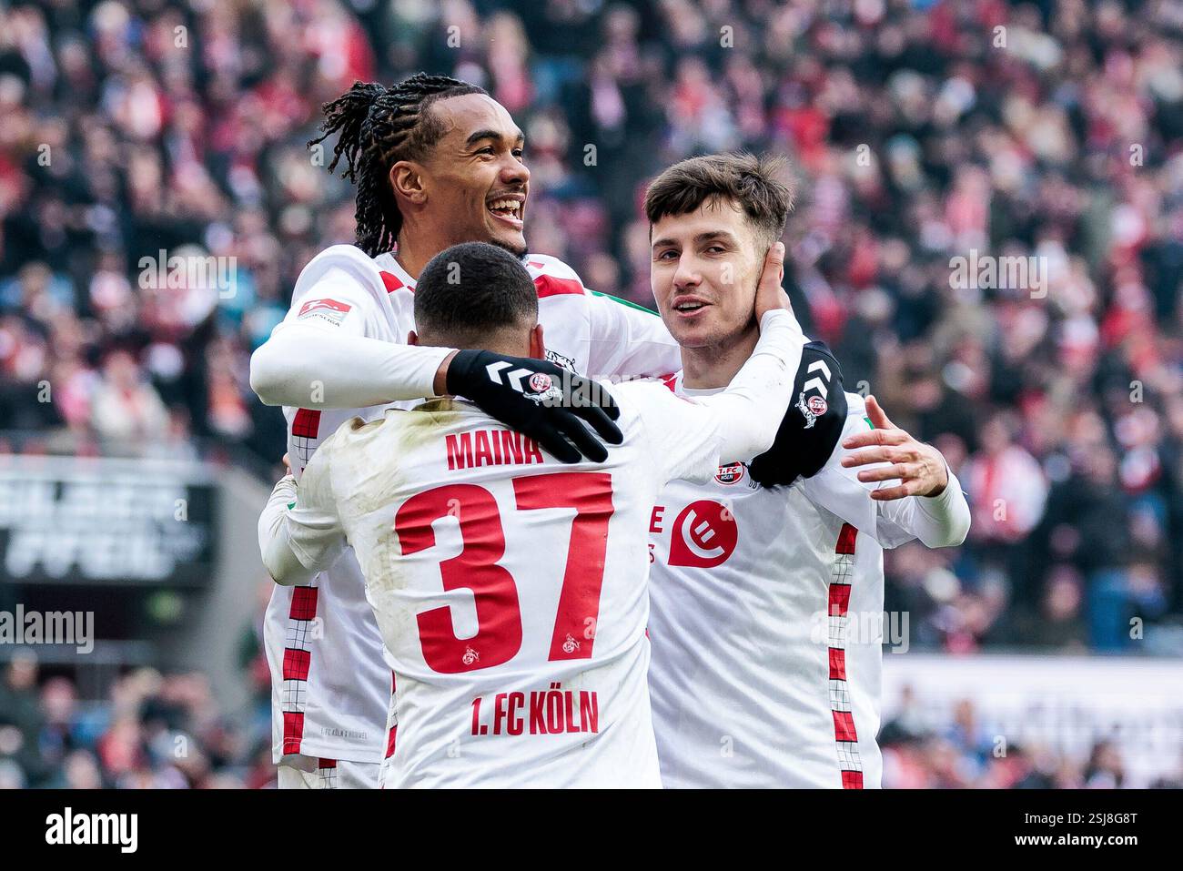 Jubel zum 1:0 durch Damion Downs (1. FC K?ln, 42) 2. Fu?ball Bundesliga, 1. FC K?ln - FC Schalke ...