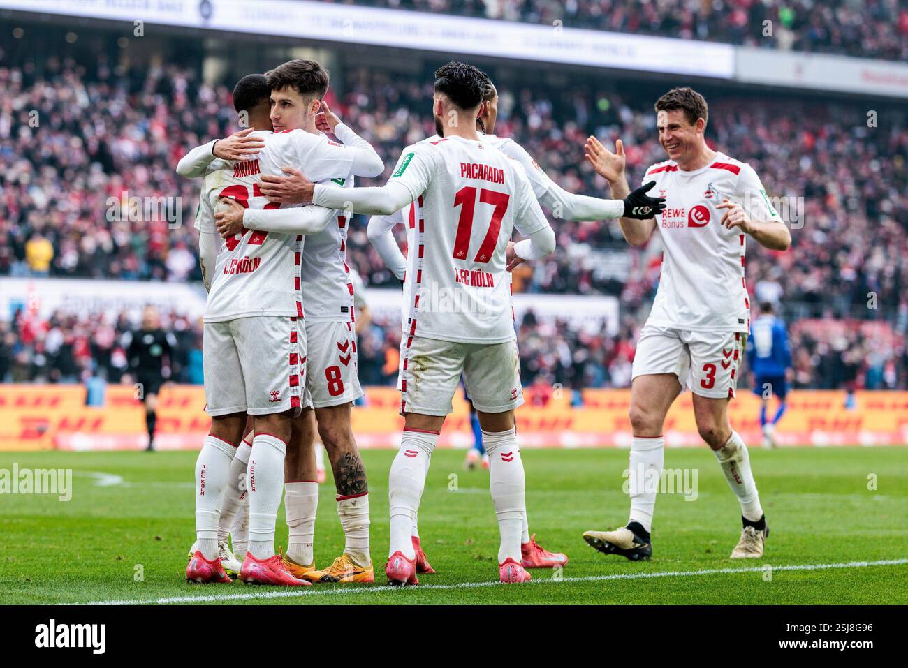 Jubel zum 1:0 durch Damion Downs (1. FC K?ln, 42) 2. Fu?ball Bundesliga, 1. FC K?ln - FC Schalke ...