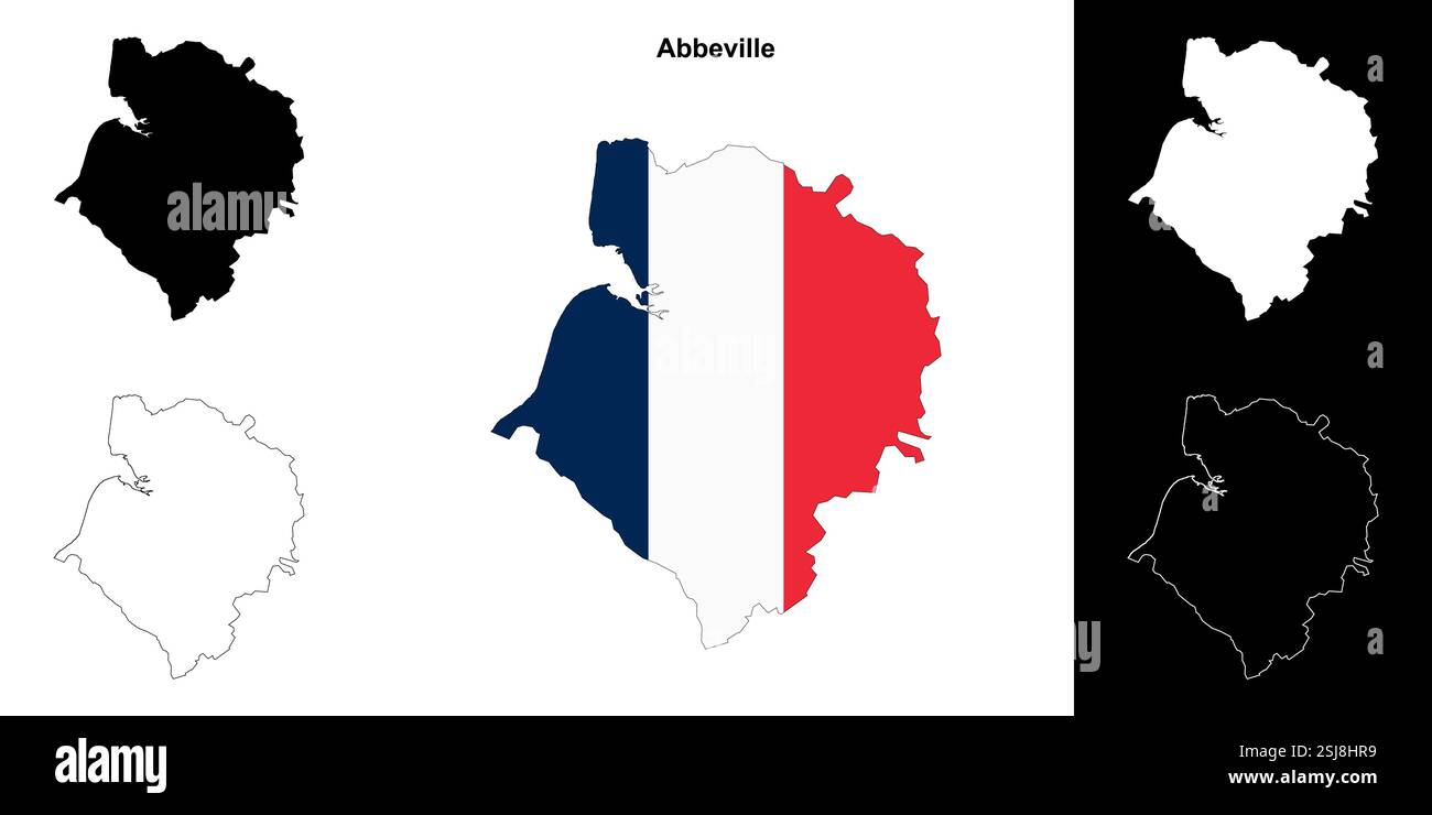 Abbeville silhouette map hi-res stock photography and images - Alamy