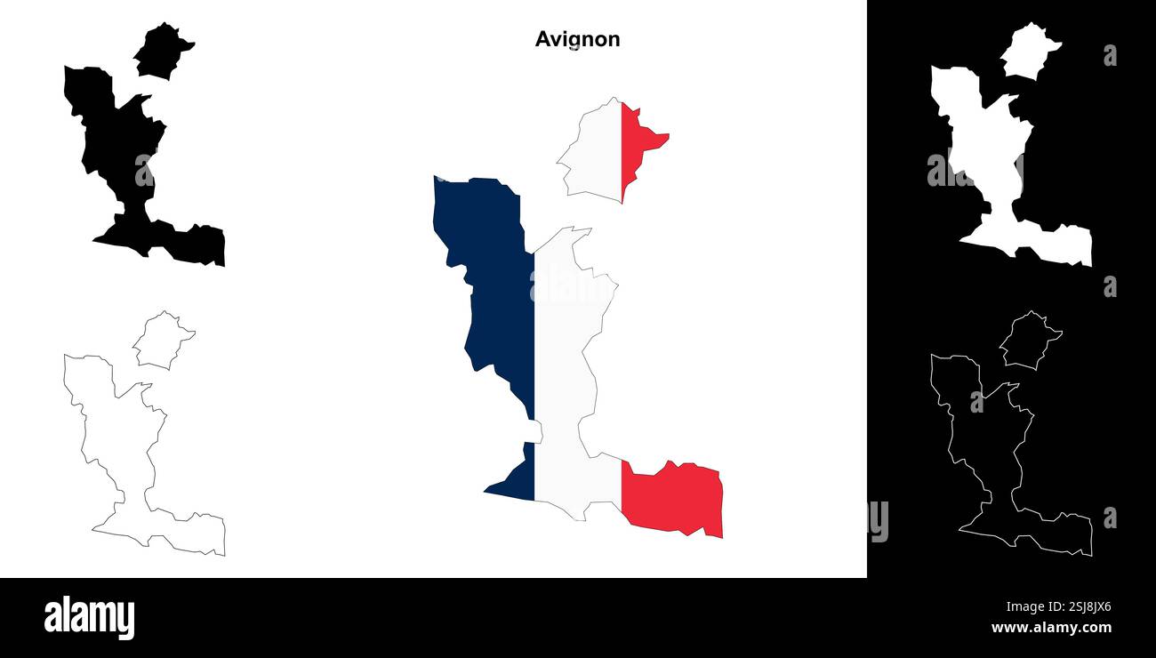 Avignon arrondissement outline map set Stock Vector Image & Art - Alamy