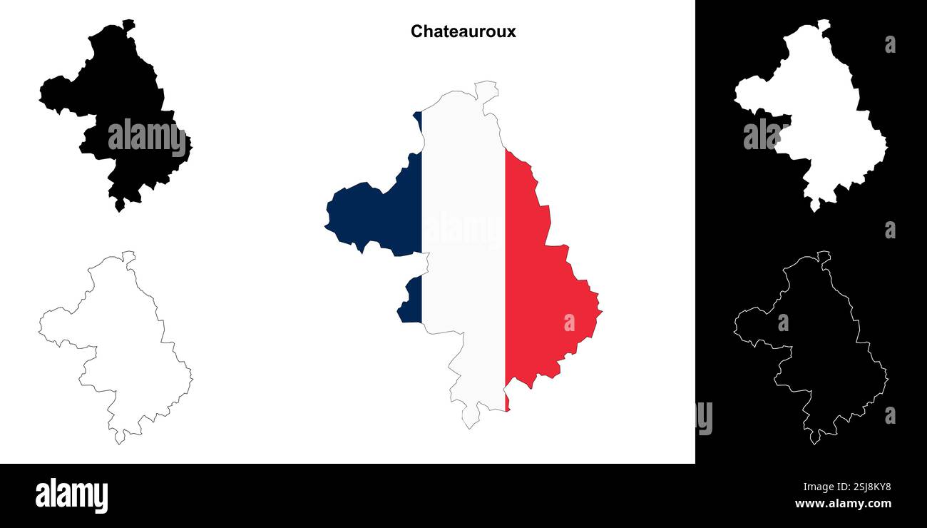 Chateauroux outline map hi-res stock photography and images - Alamy