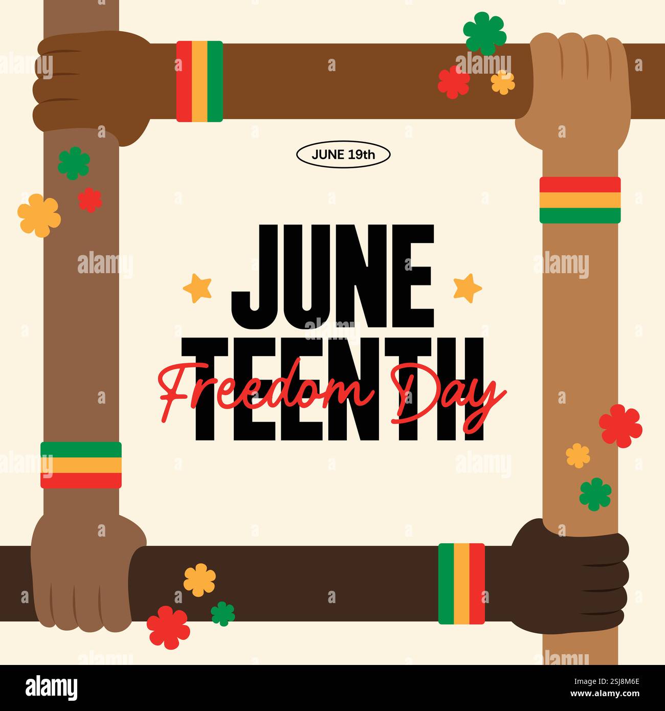 Juneteenth Freedom Day Poster Square Banner Stock Vector Image & Art ...