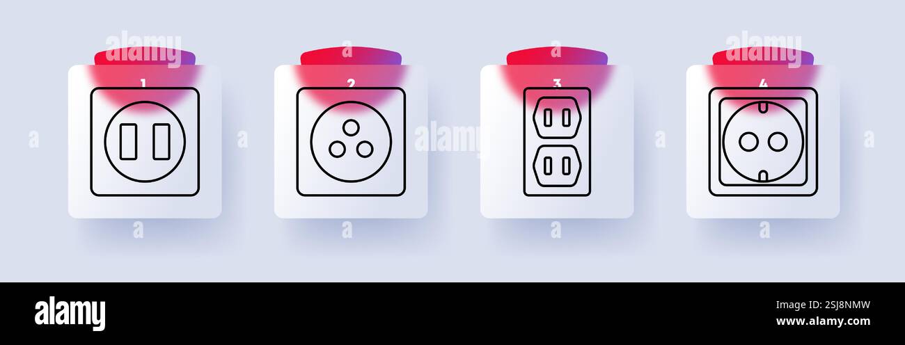 Electrical outlets set icon. Power sockets, electrical plugs, energy ...