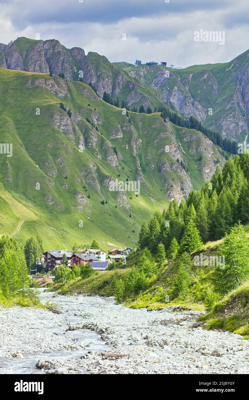 A small village nestled in the lush green valleys of Samnaun ...