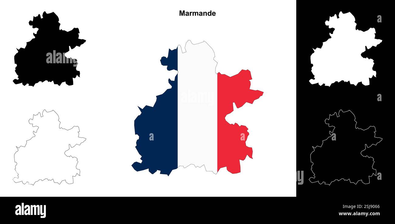 Marmande outline map hi-res stock photography and images - Alamy
