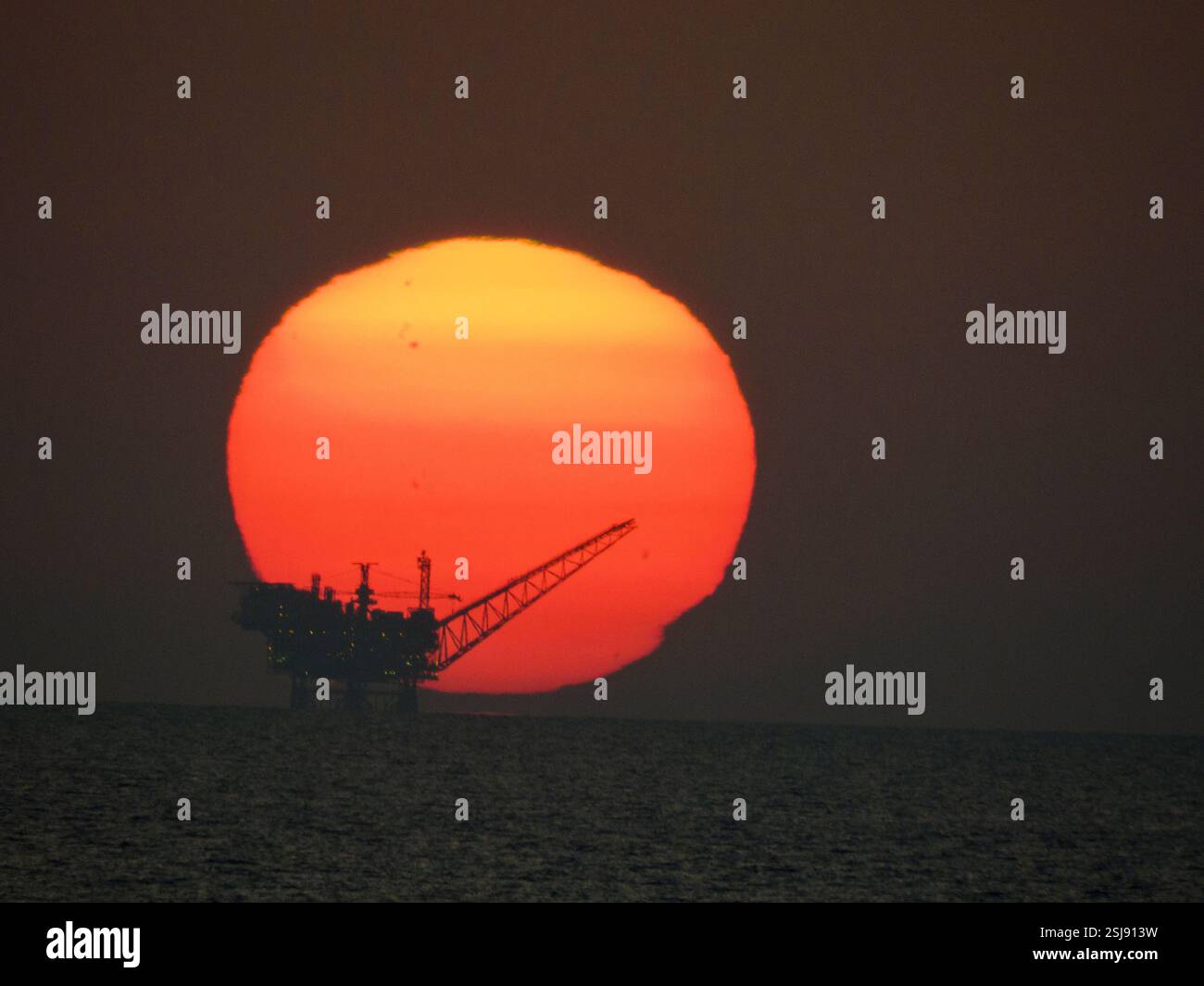 Leviathan natural gas rig in the Mediterranean Sea Offshore from the ...