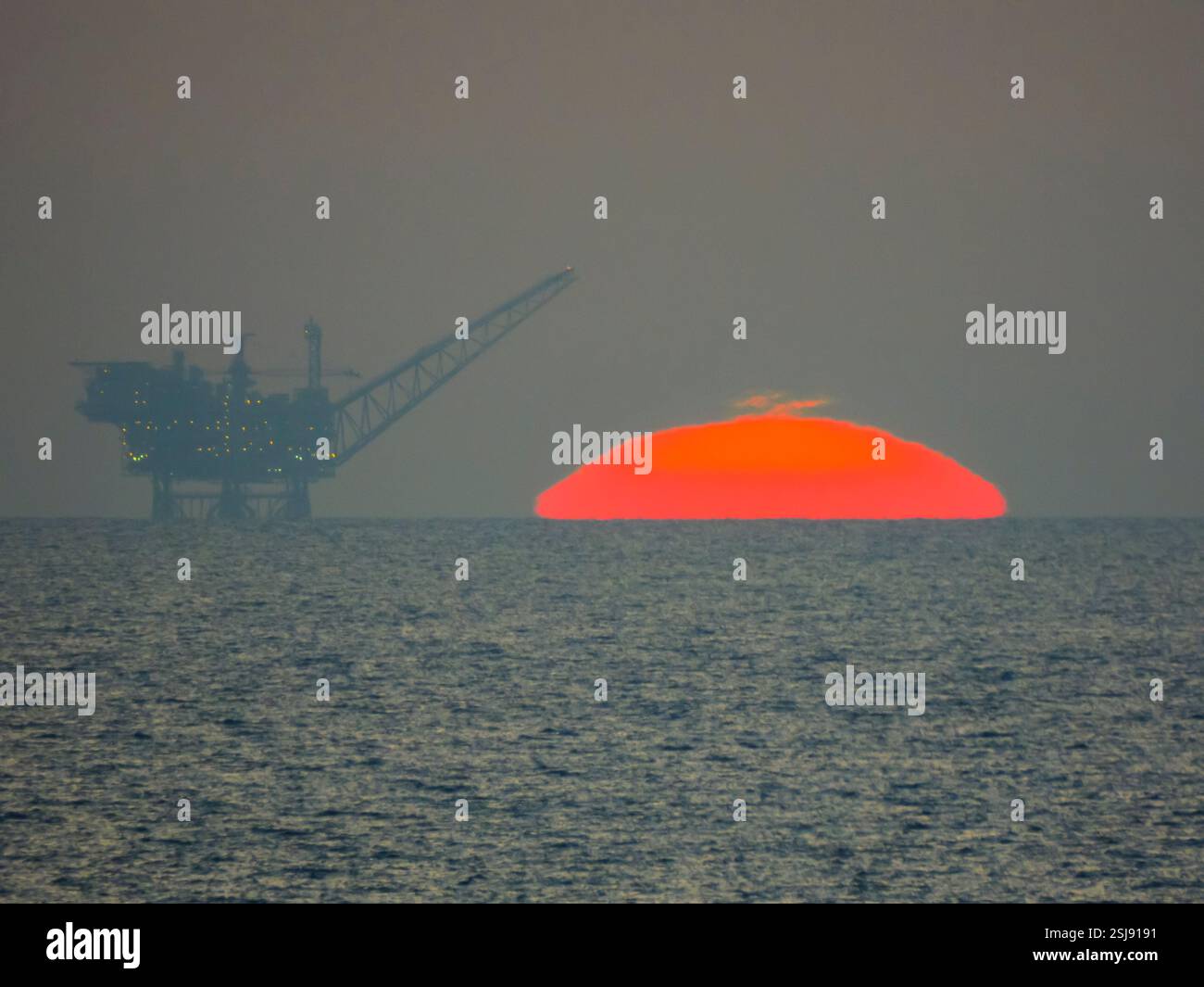 Leviathan natural gas rig in the Mediterranean Sea Offshore from the ...