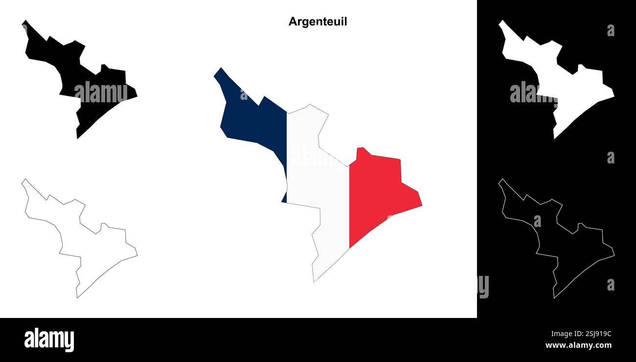 Argenteuil silhouette map hi-res stock photography and images - Alamy