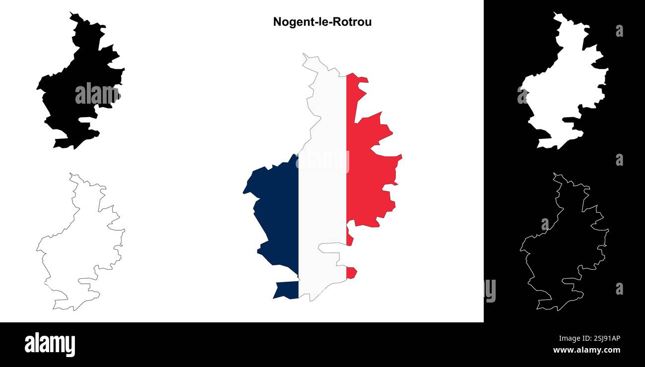 Nogent le rotrou vector outline map hi-res stock photography and images ...