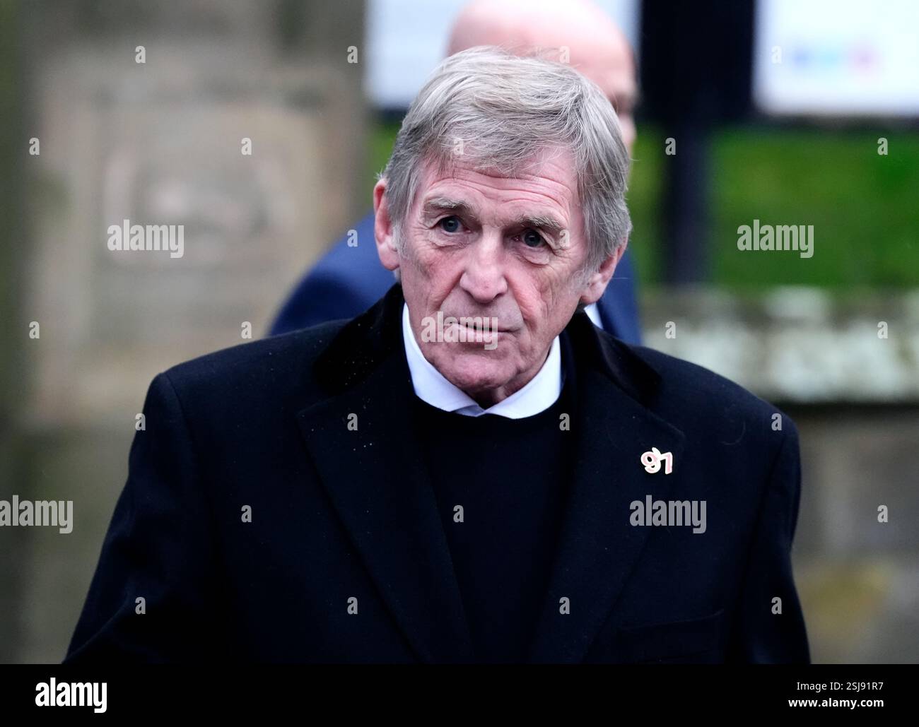 Sir Kenny Dalglish leaving Manchester Cathedral following the funeral ...