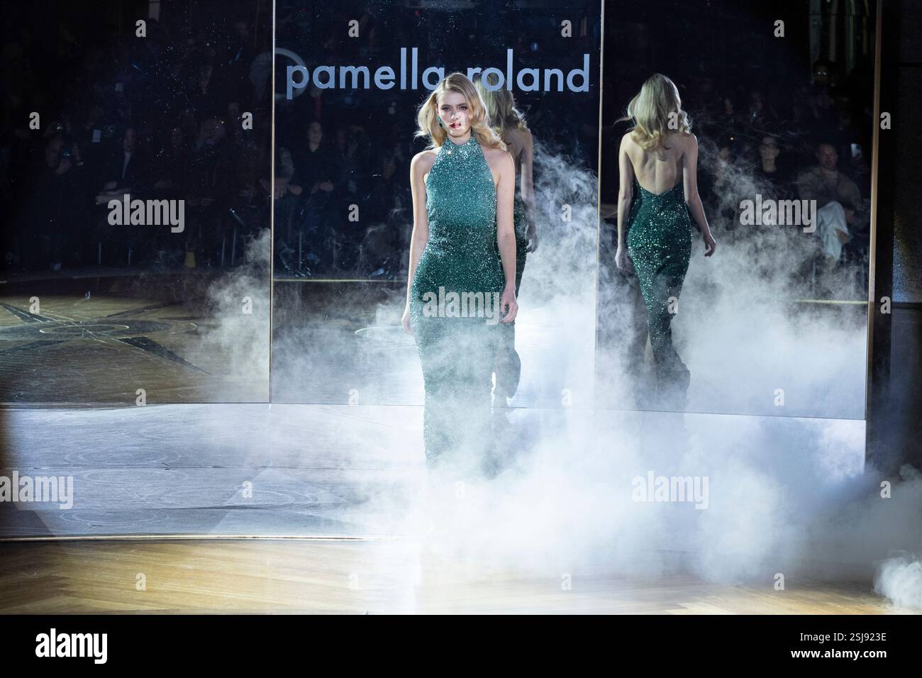 A model walks runway for Pamella Roland runway show during New York ...