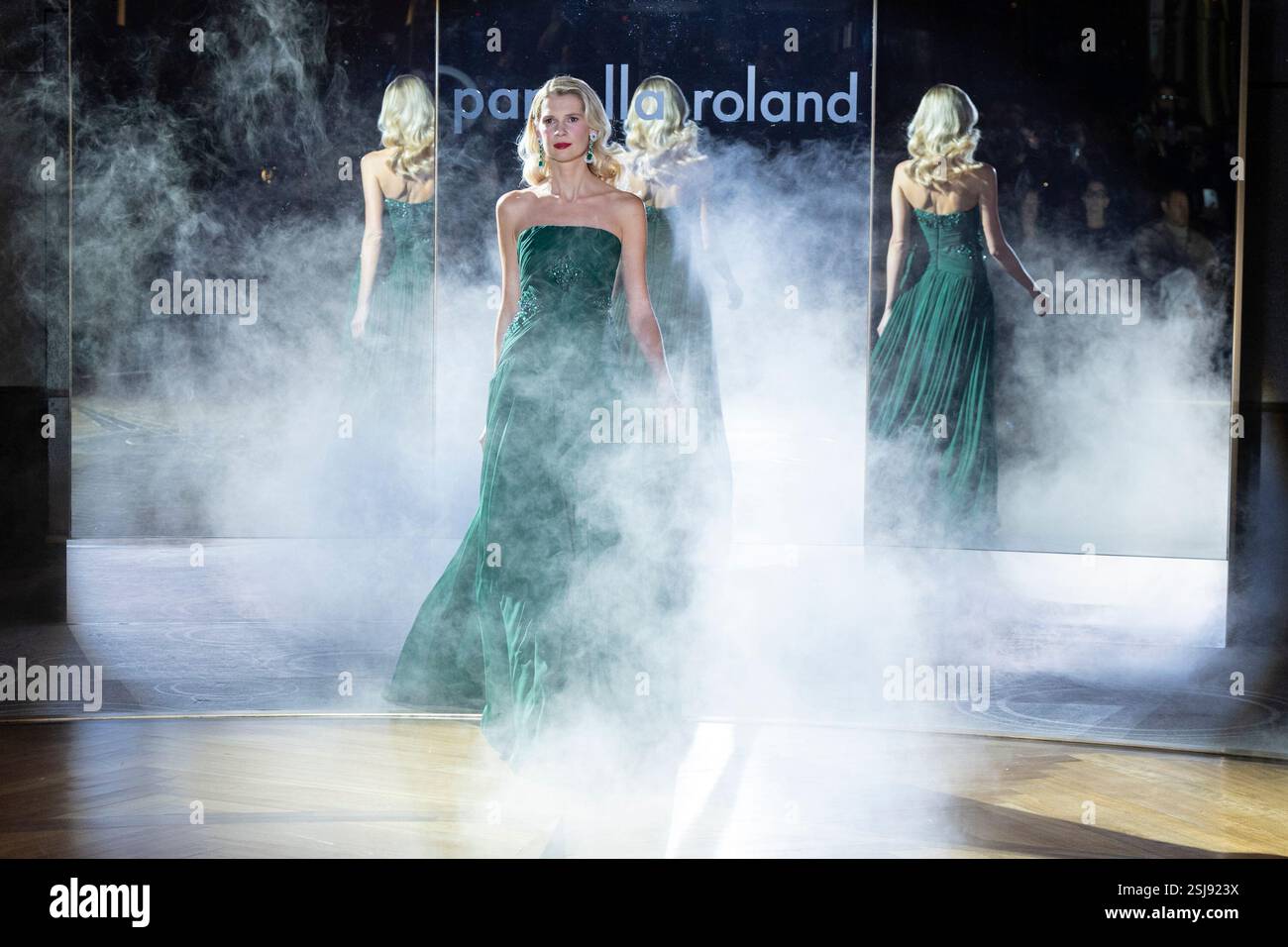 A model walks runway for Pamella Roland runway show during New York ...
