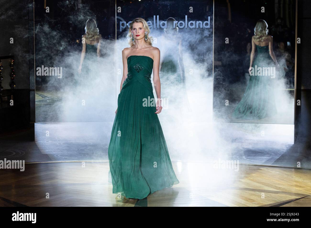 A model walks runway for Pamella Roland runway show during New York ...