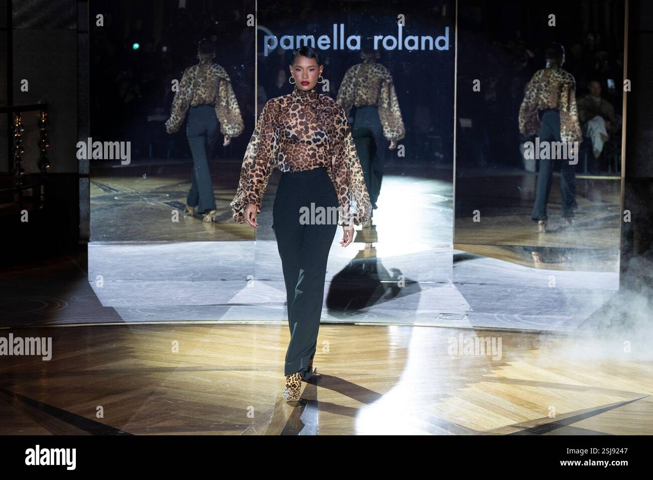 A model walks runway for Pamella Roland runway show during New York ...
