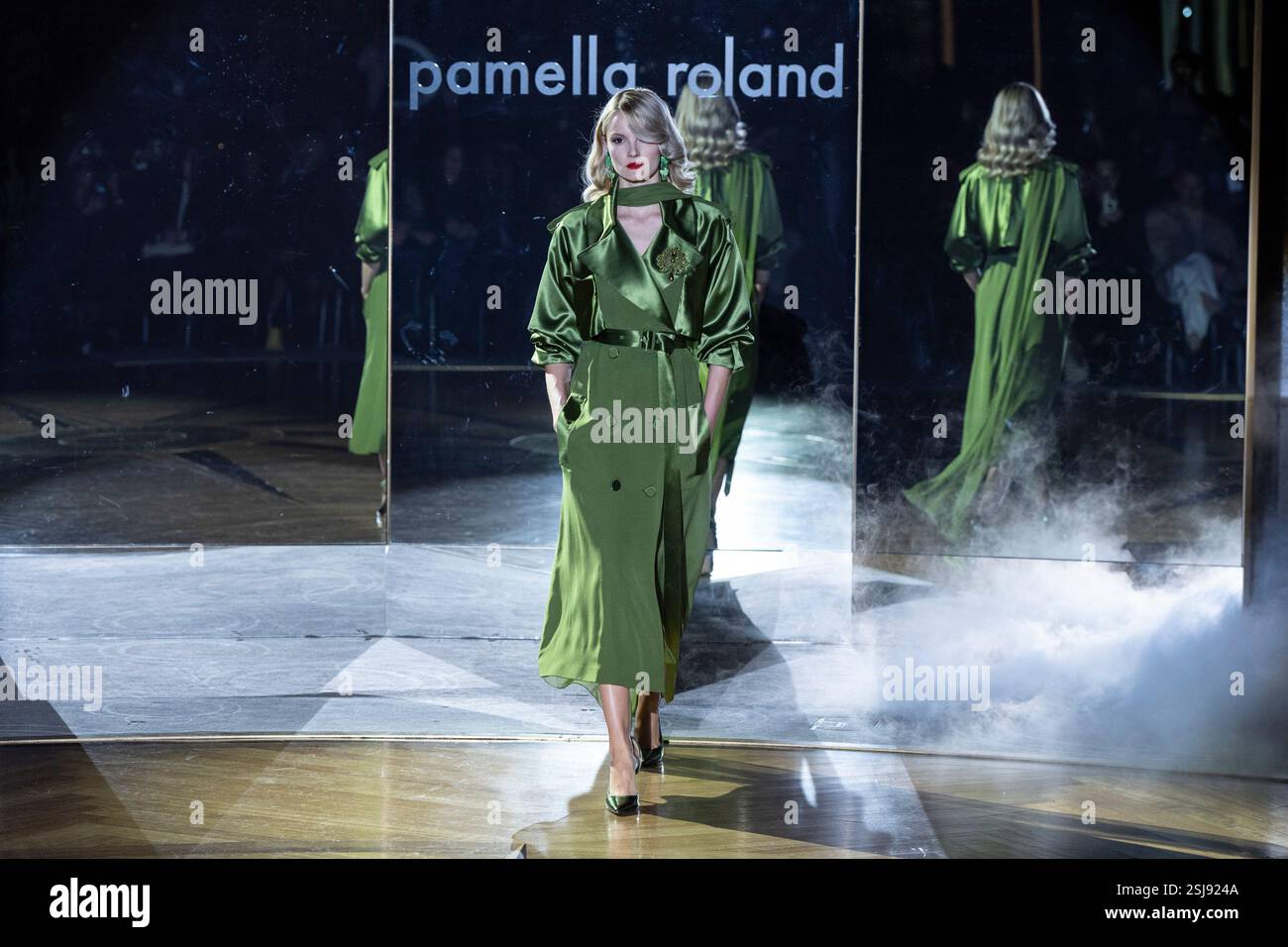 A model walks runway for Pamella Roland runway show during New York ...