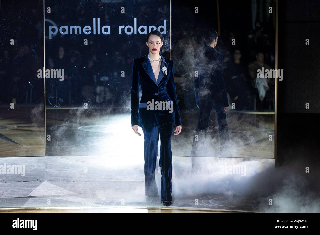A model walks runway for Pamella Roland runway show during New York ...