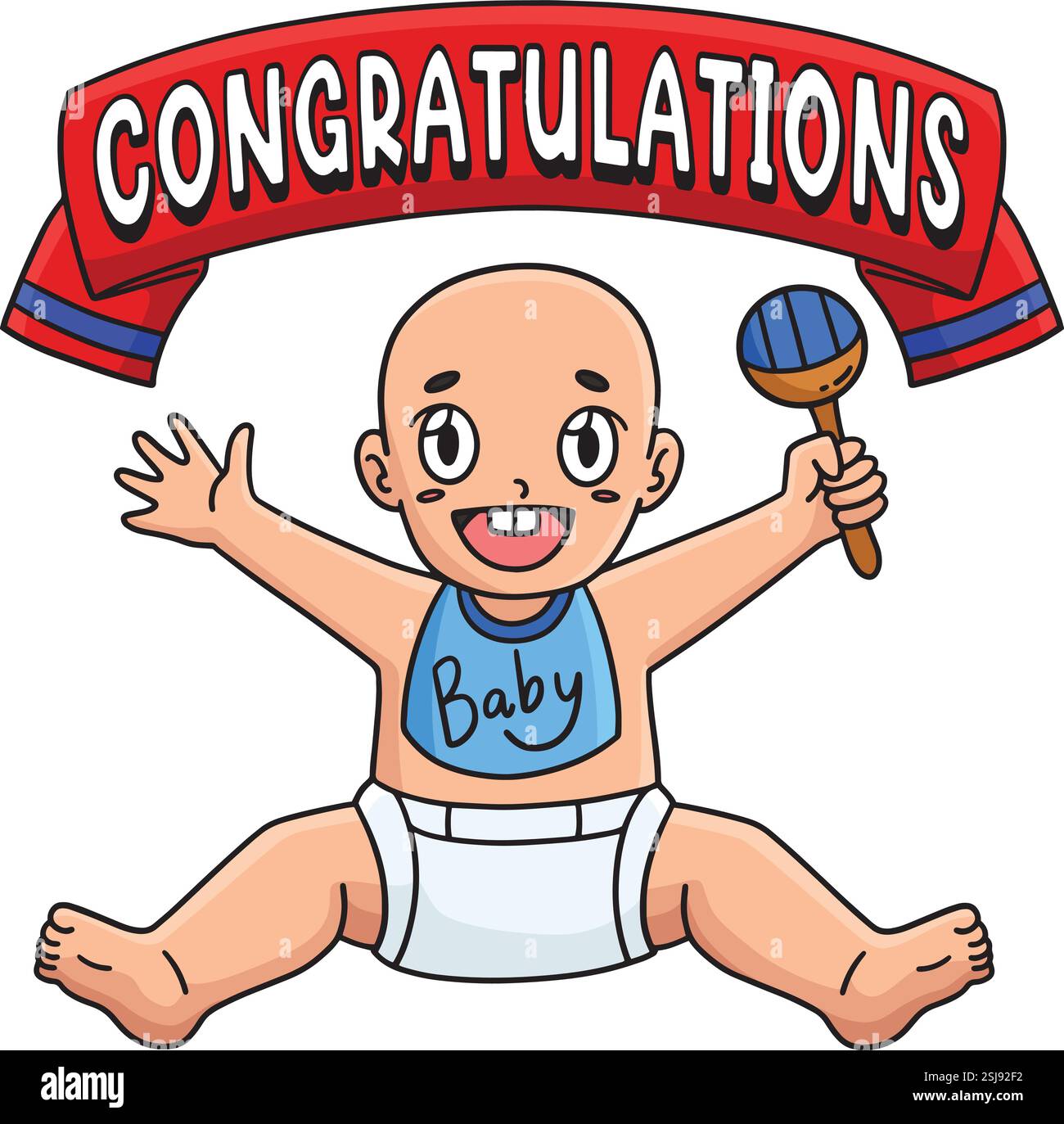 Baby Shower Congratulations Banner Cartoon Clipart Stock Vector Image ...