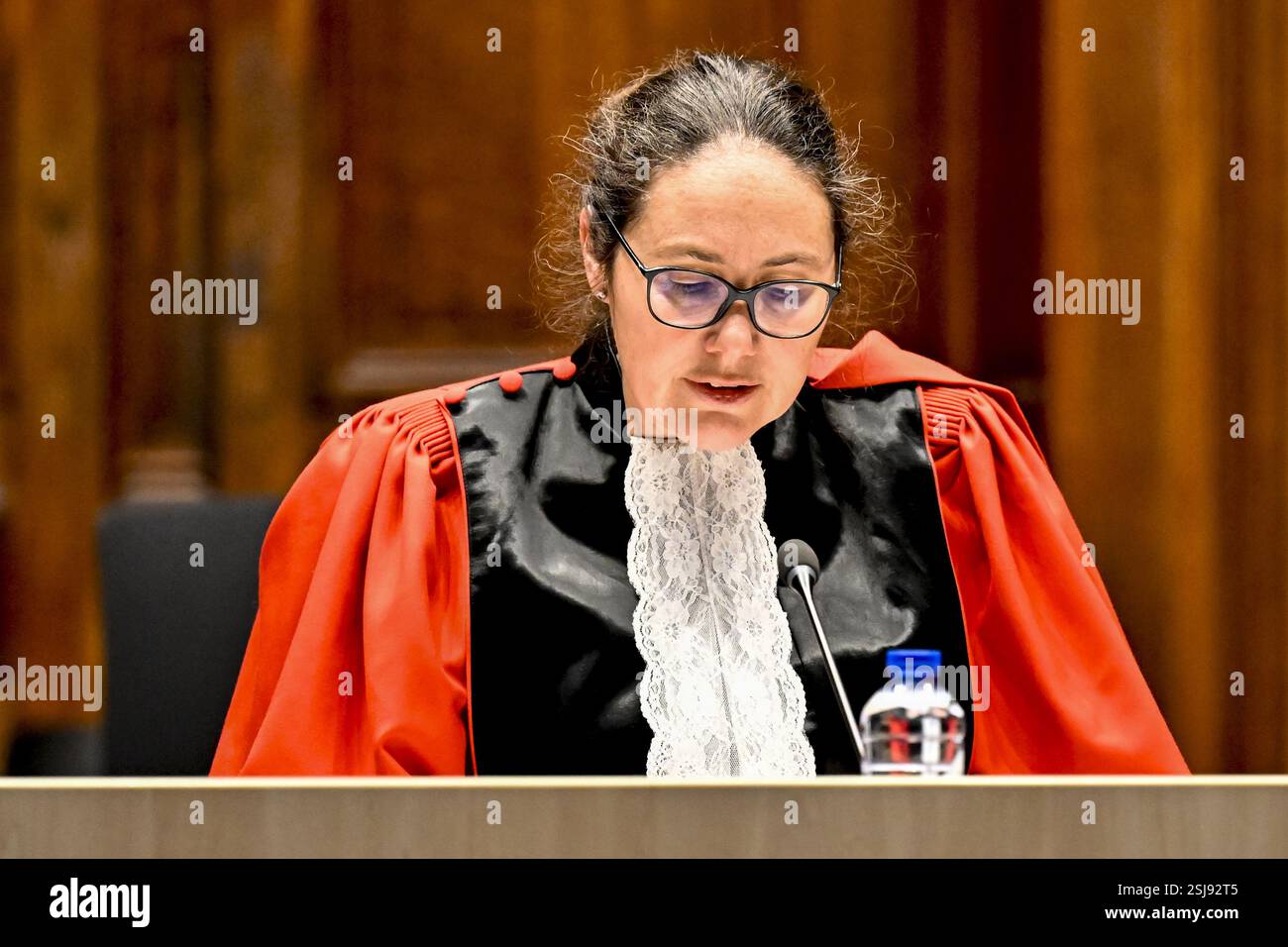 Antwerp, Belgium. 11th Feb, 2025. Chairman of the court Valerie ...
