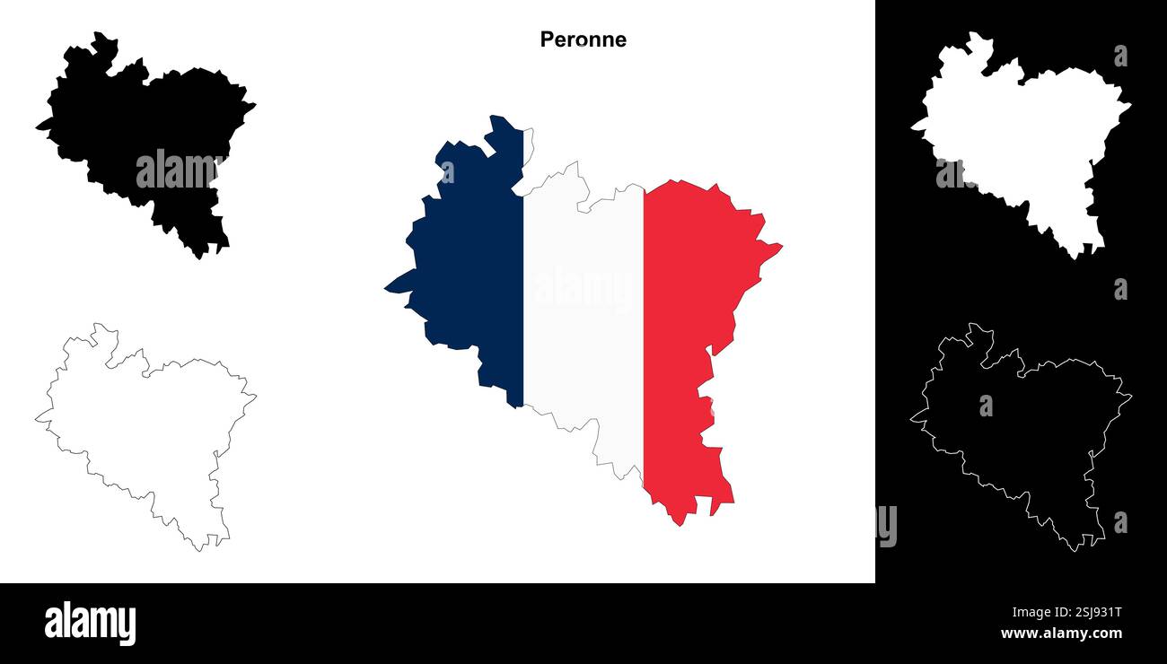 Peronne arrondissement outline map set Stock Vector Image & Art - Alamy