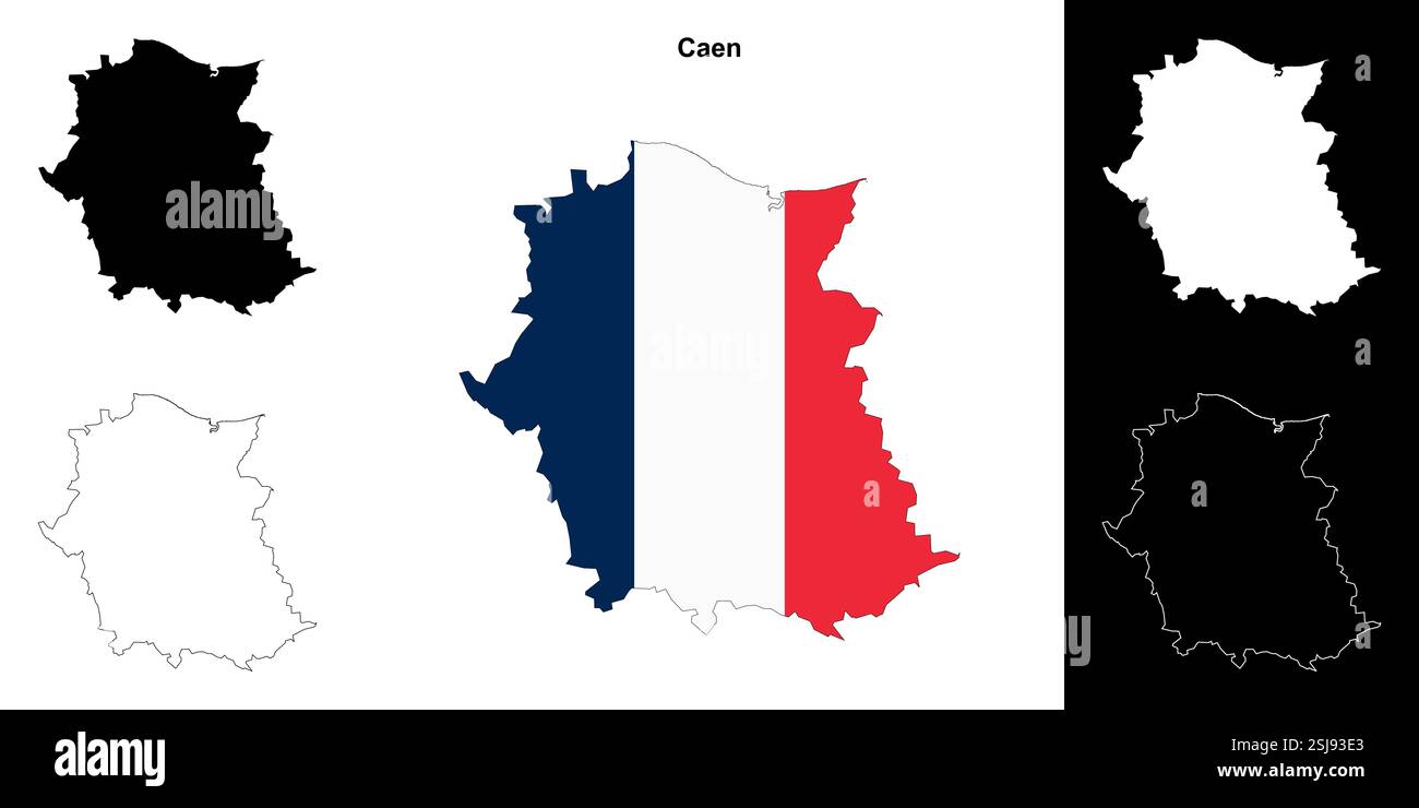 Caen arrondissement outline map set Stock Vector Image & Art - Alamy