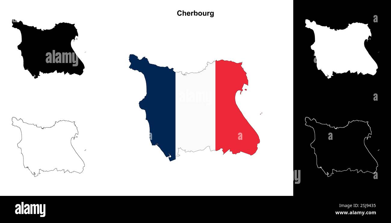Cherbourg outline map hi-res stock photography and images - Alamy