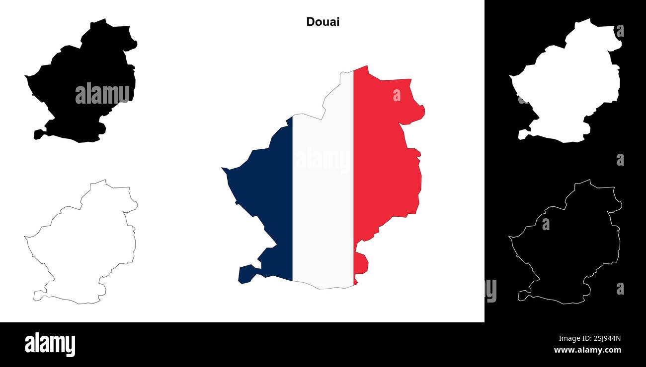 Douai silhouette map hi-res stock photography and images - Alamy