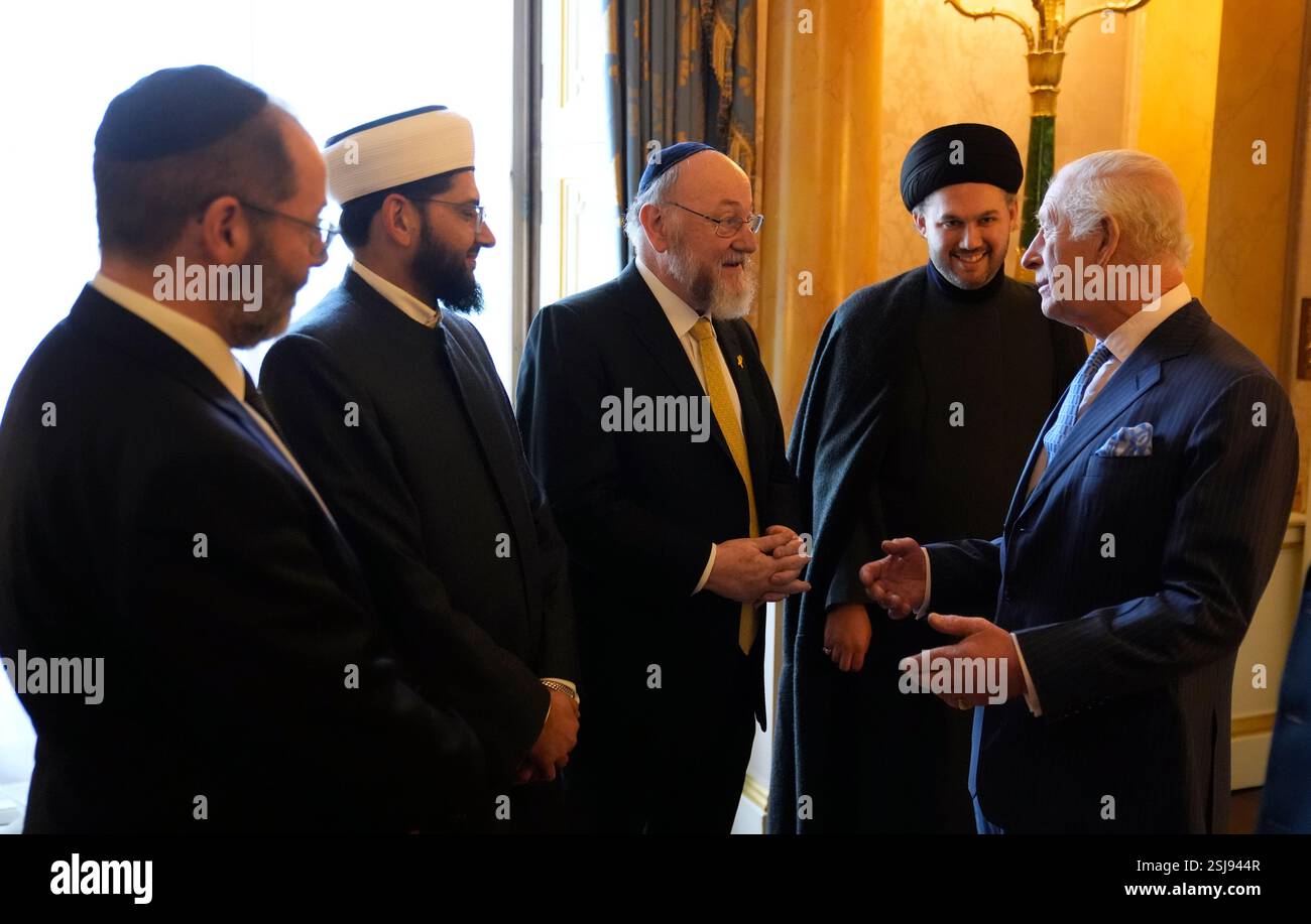 King Charles III (right) meets with Chief Imam Dr Sayed Razawi (2nd ...