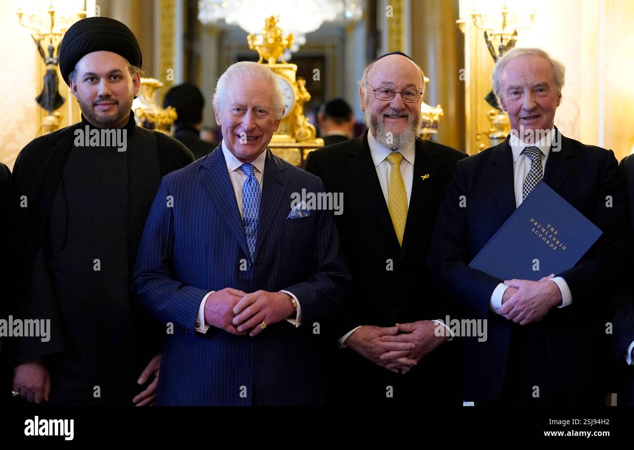 King Charles III (2nd left) with Chief Imam Dr Sayed Razawi (left ...