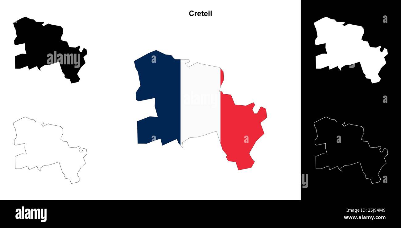 Creteil arrondissement outline map set Stock Vector Image & Art - Alamy