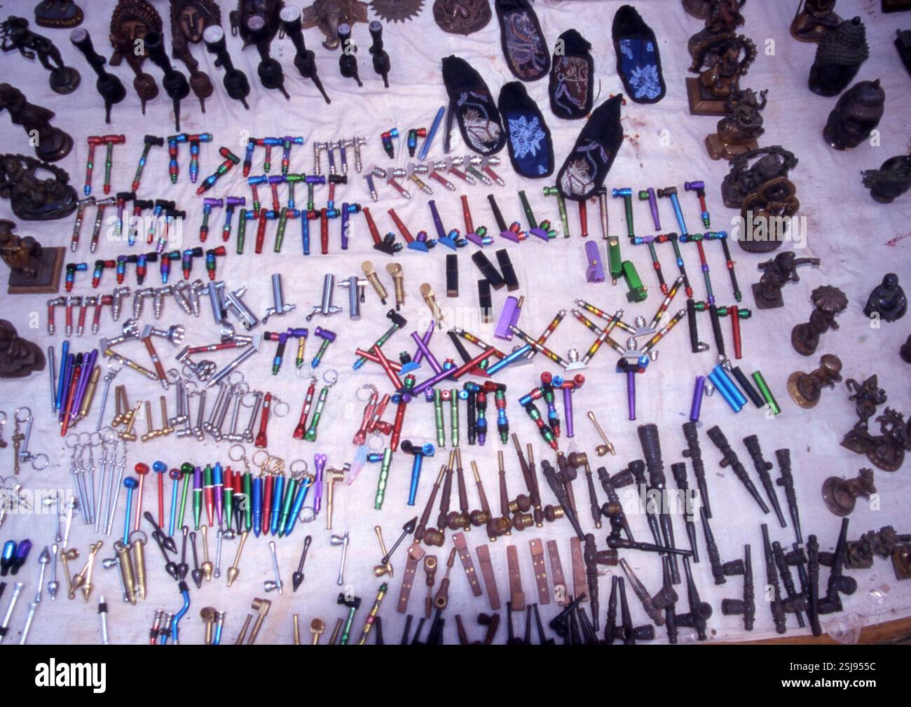 Paraphernalia for drug consumption by inhaling smoke Stock Photo - Alamy